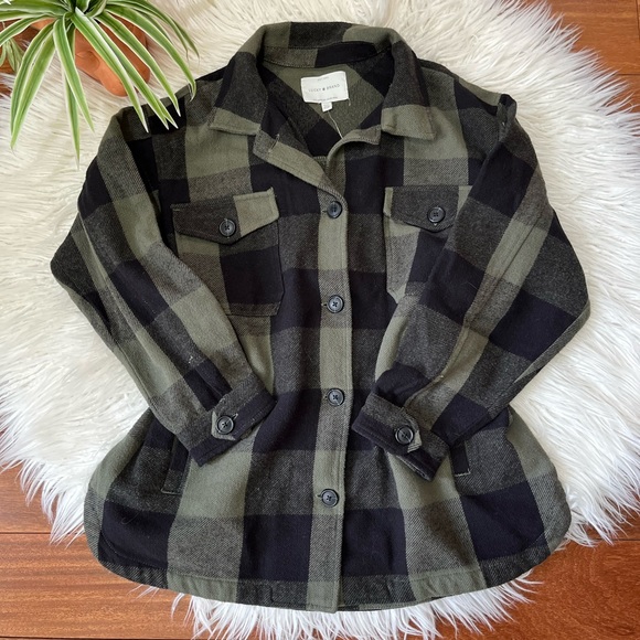 Lucky Brand | Jackets & Coats | New Lucky Brand Green Black Plaid ...